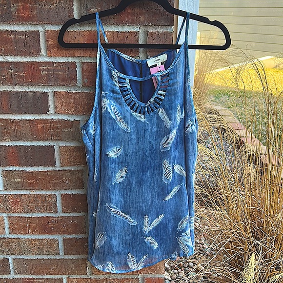 entro | Tops | Entro Ladies L Feather Navy Blue White Tank Top | Poshmark